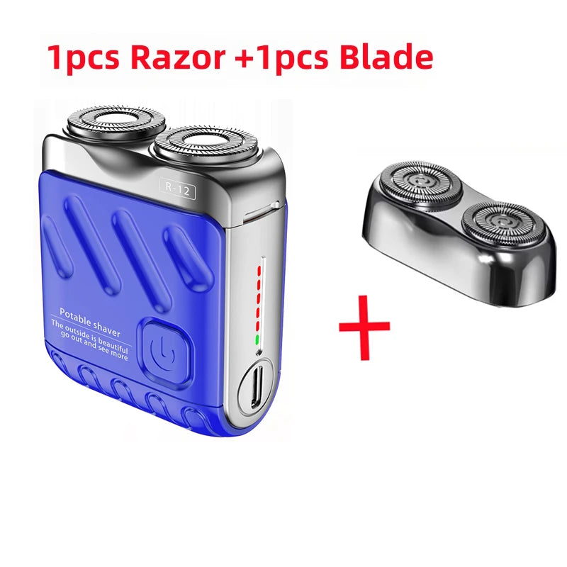Mini Electric Shaver | Dual Rotary Head, Waterproof Type-C Rechargeabl ...