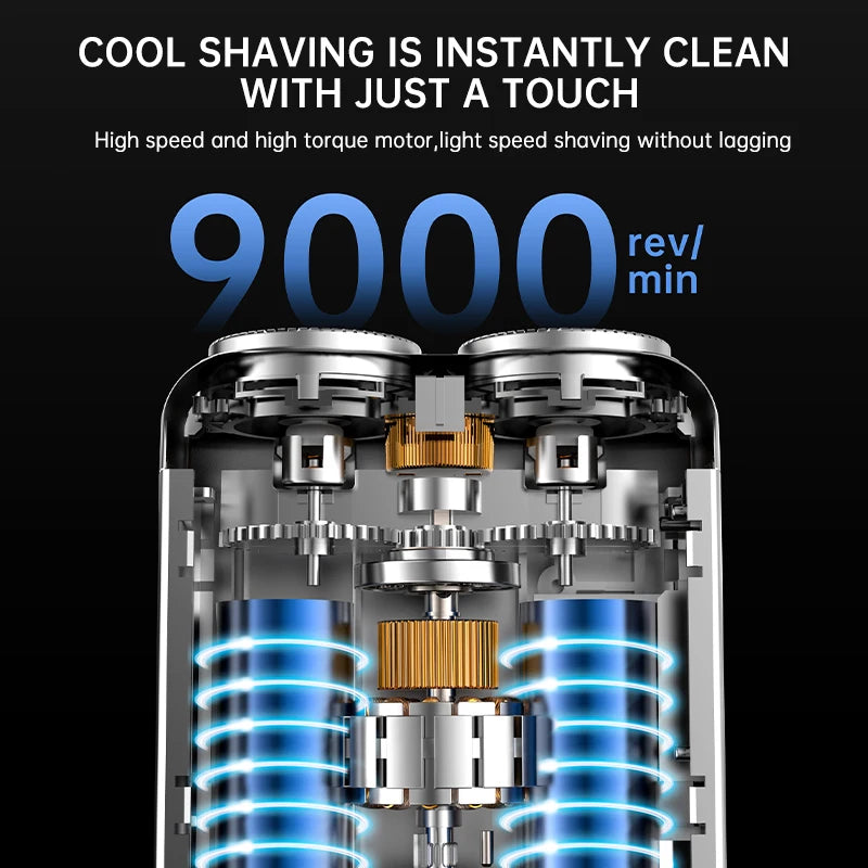 Mini Electric Shaver | Dual Rotary Head, Waterproof Type-C Rechargeabl ...